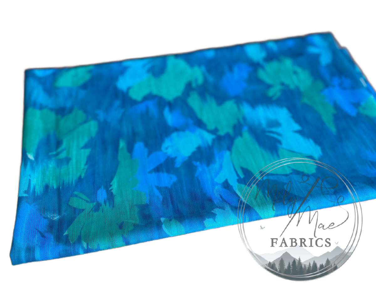 Teal Watercolor Mesh – Mily Mae Fabrics